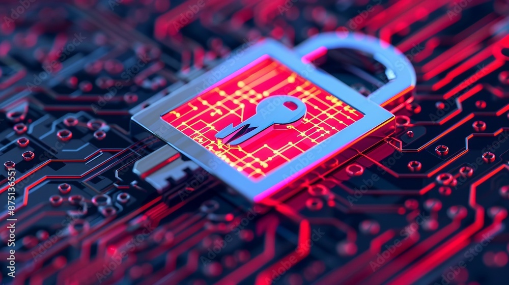 Sophisticated information security artwork with secure networks ...