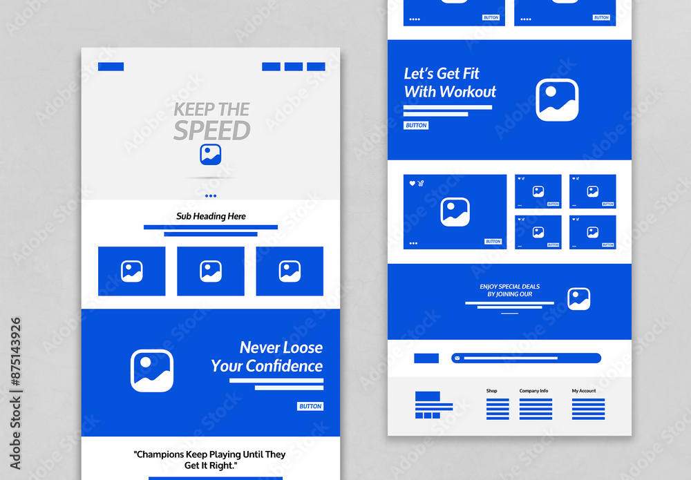 Flowchart Wireframe Layout Stock Template | Adobe Stock