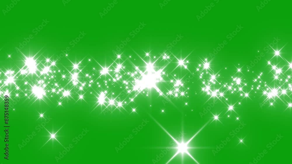 Glitter sparkle animated green screen, 4K Chroma key 3d animation ...