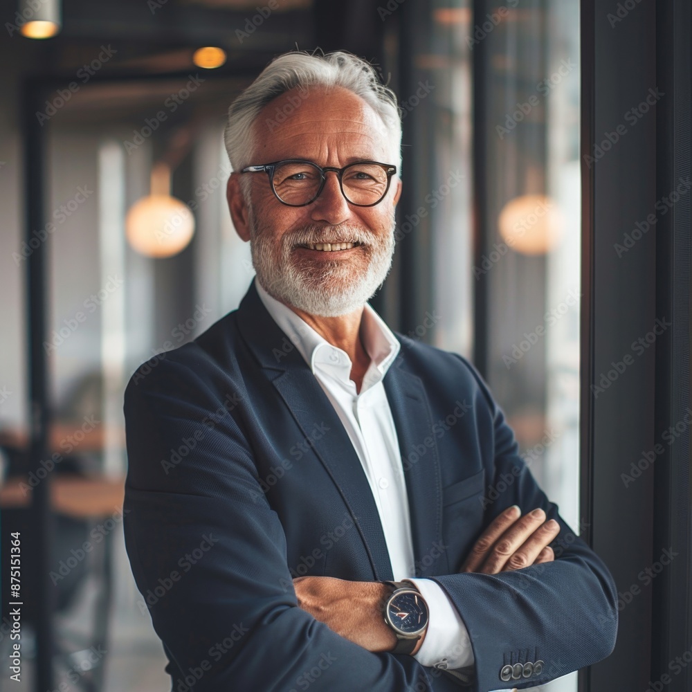 Confident and Happy Wealthy Senior Businessman Investor, Smiling Mature ...