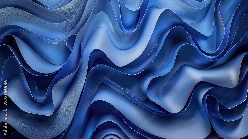 Abstract blue background,Background of stacked waves, stunning ...