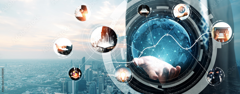 Communication technology , smart connection IOT and people network ...