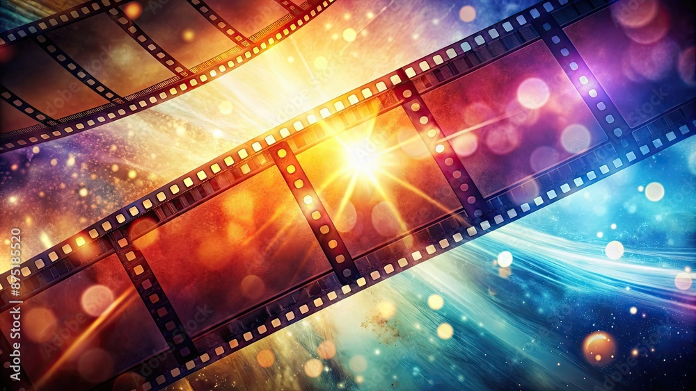 Film strip texture with vibrant light leaks, creating a unique and ...