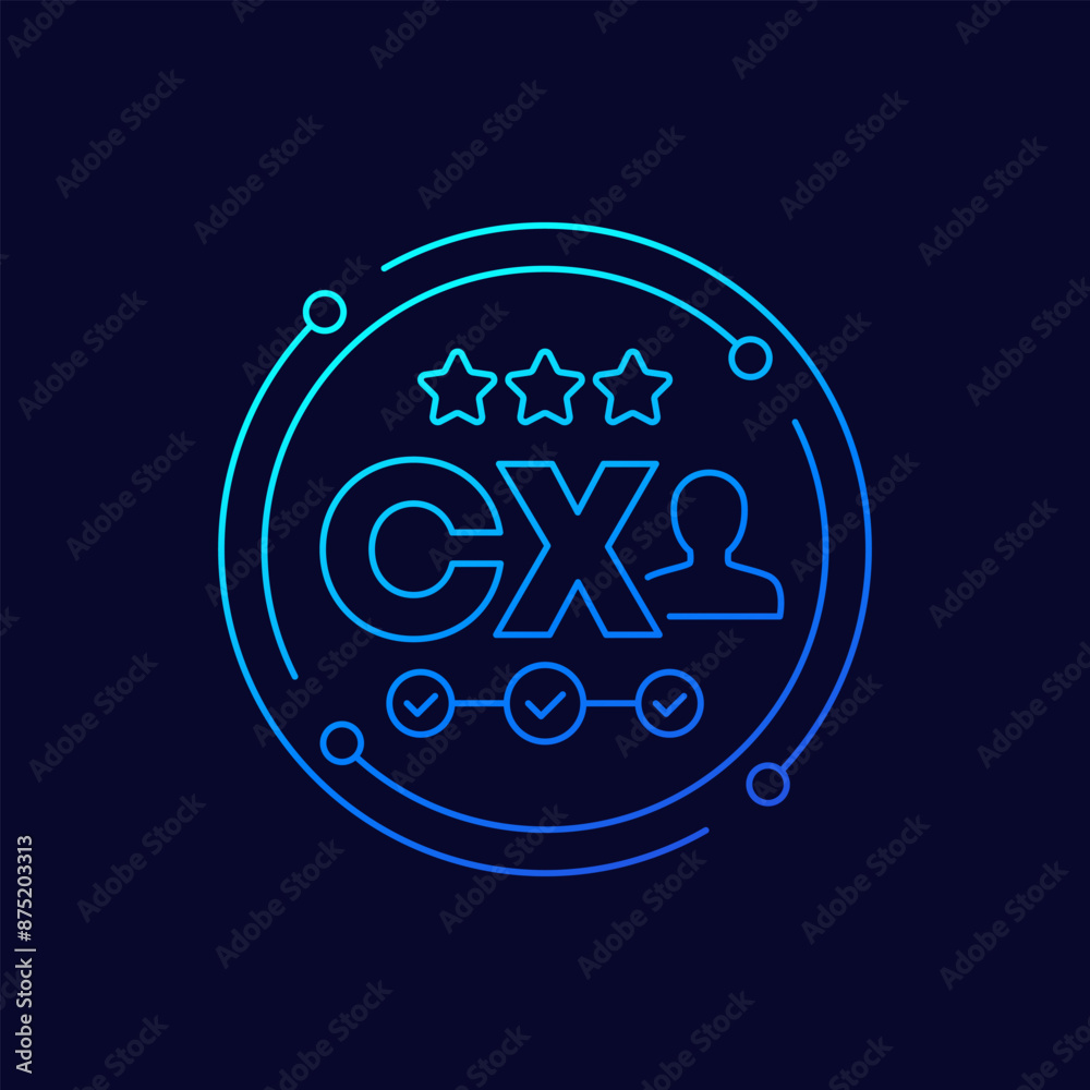 CX icon, Customer experience vector linear design Stock Vector | Adobe ...