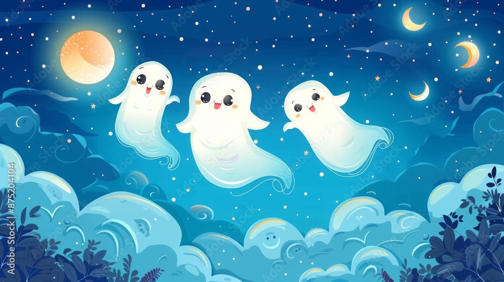 Chinese Ghost festival celebration card Hopping vampire jiangshi and ...