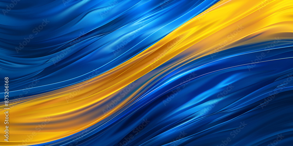 Stunning Blue And Yellow Wave Pattern, Great For Adding A Touch Of ...