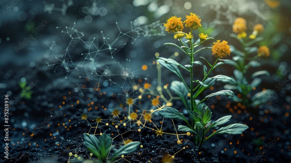 A diagram showing the molecular pathways of a herbicide in a plant ...