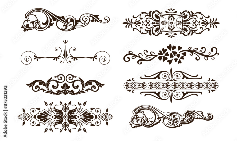 Ivy vine design element, chapter underline, floral wedding invitation ...