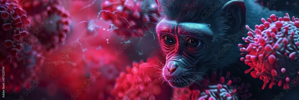 Animal rabies.World Rabies Day. a monkey with rabies virus Stock Photo ...