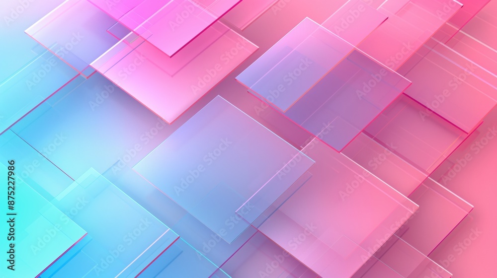 Abstract geometric pastel background with overlapping translucent ...