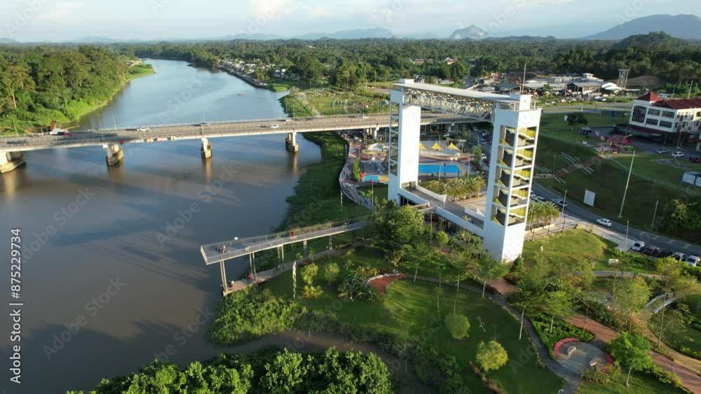 Kuching, Malaysia - July 6 2024: The Batu Kawah Riverbank Park Stock ...