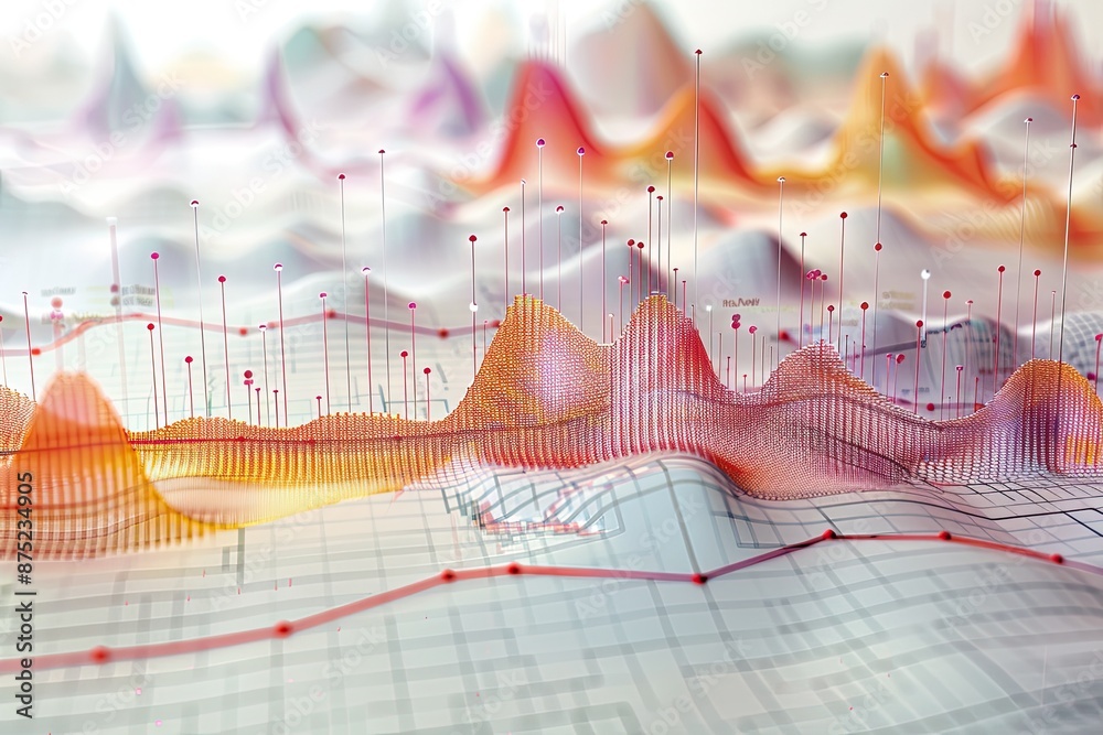 3D map with data visualization, analytics, and geographic information ...