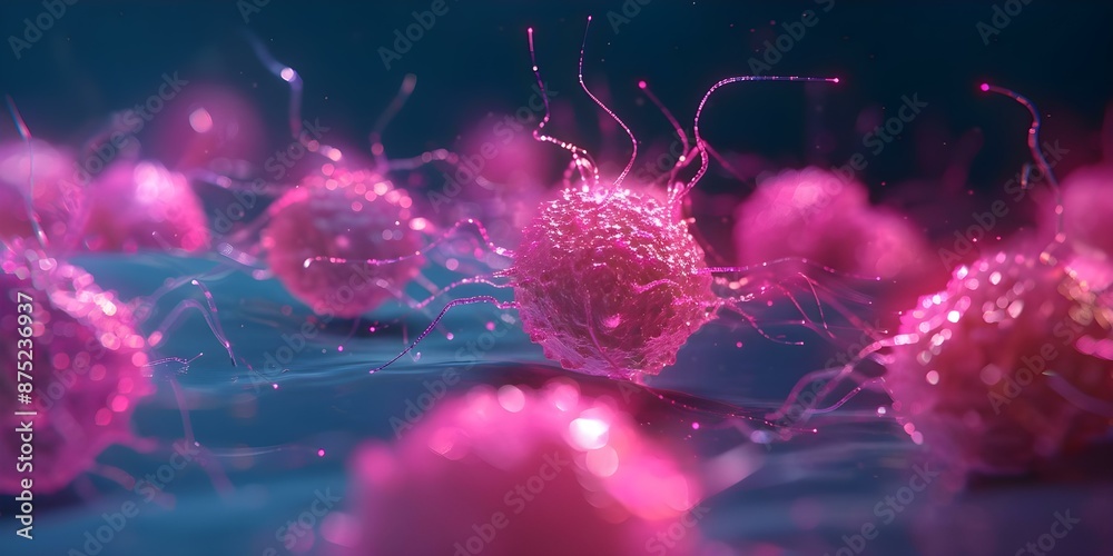 Visual Representation of Lymphocytes Battling Cancer Cells in the ...