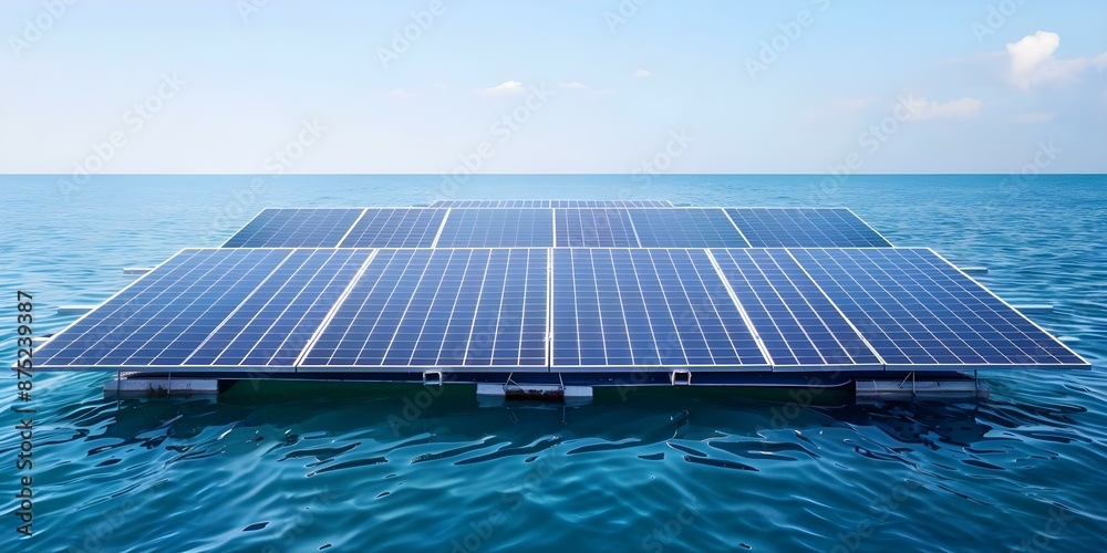 Harnessing Solar Power Floating Panels on Reservoirs for Sustainable Clean Energy. Concept ...