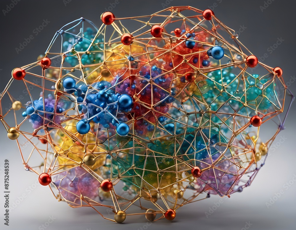Scientists are experimenting and research with molecule model, DNA ...