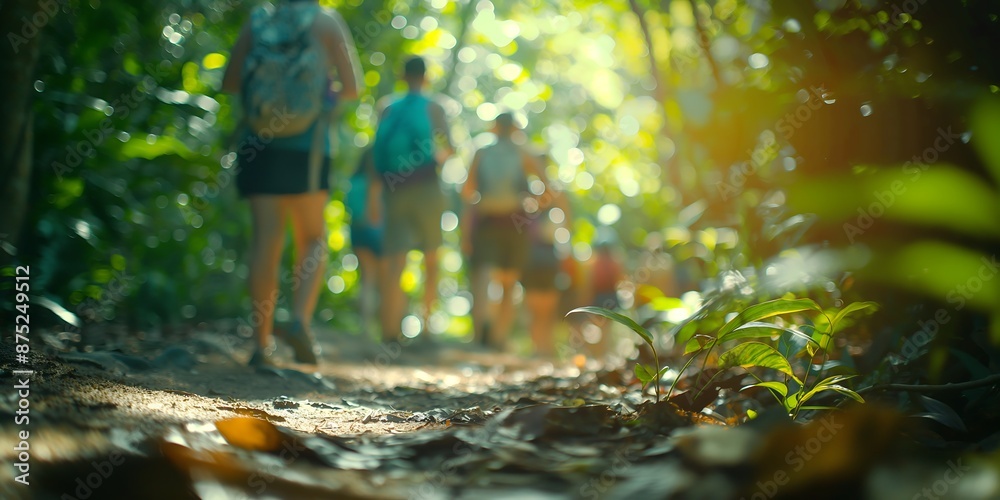 person walking in the forest, Jungle Eco-Tourism Exciting blurred ...