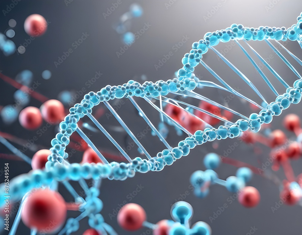 Scientists are experimenting and research with molecule model, DNA ...