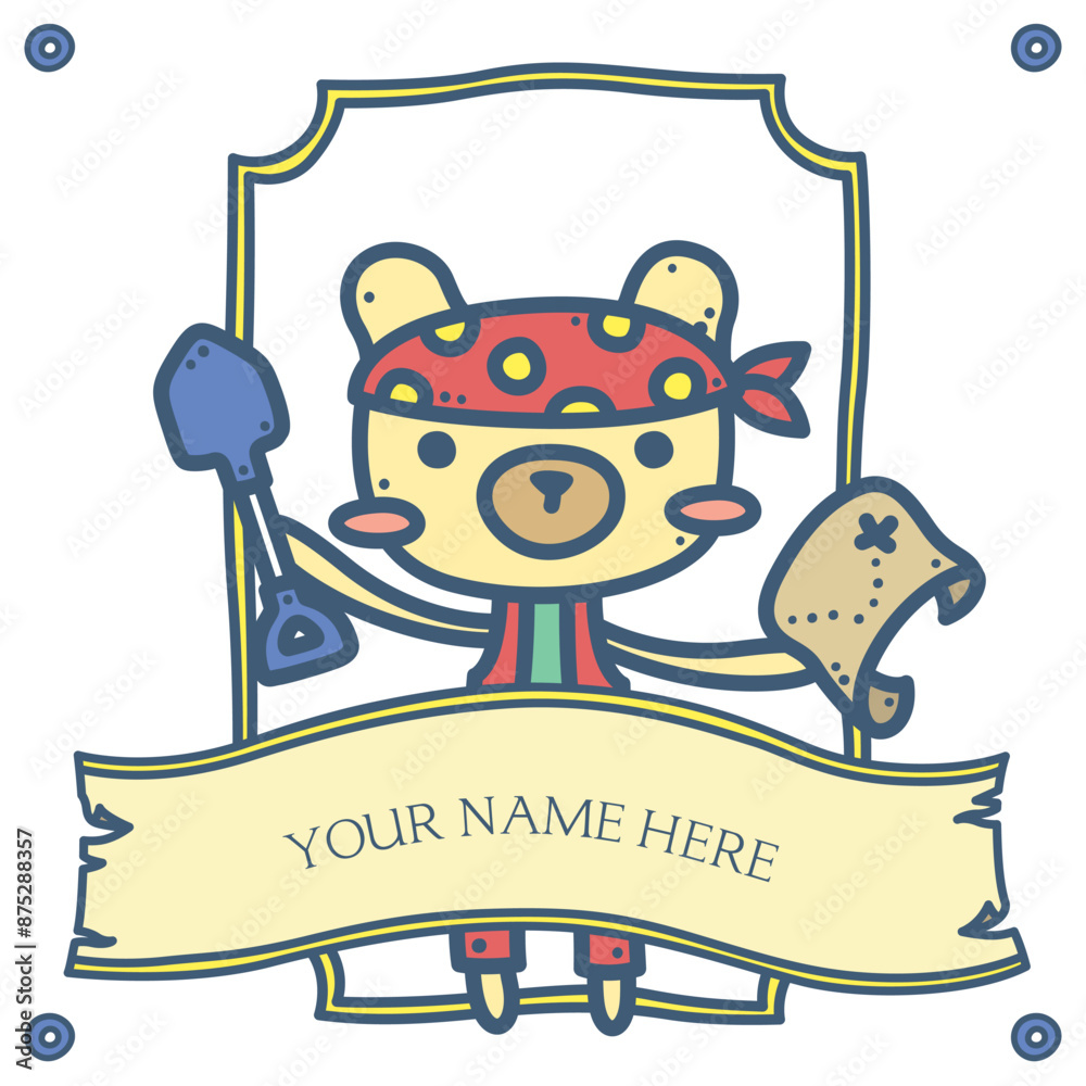 Cute fun pirate ship captain and crew member personalized poster ...