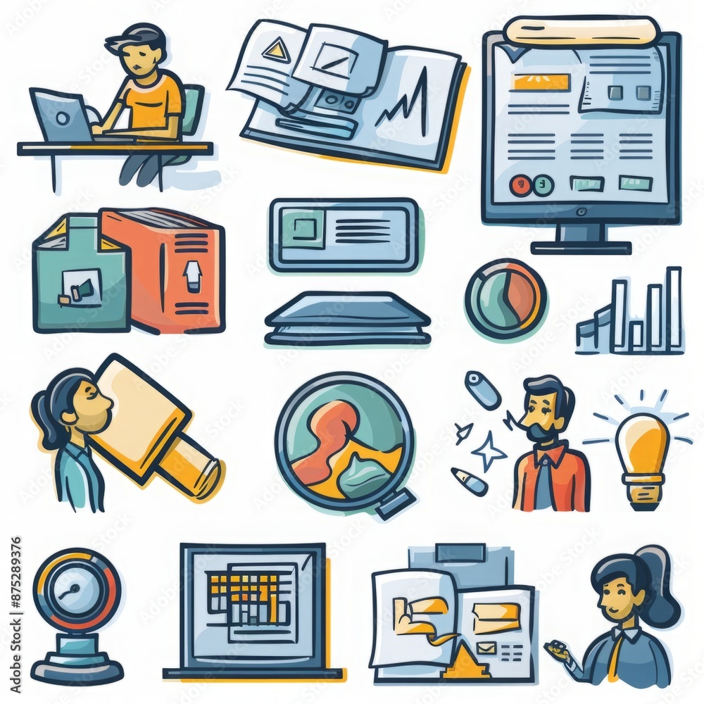 Business Evolution Suite: Icon Set Depicting the Stages of Corporate ...