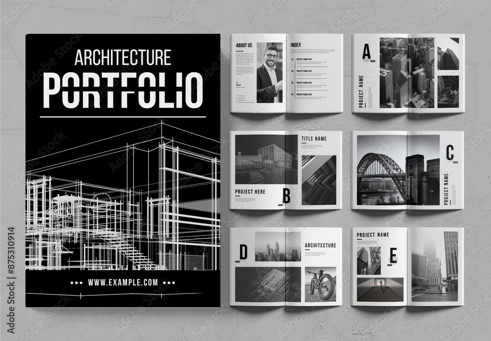 Architecture Portfolio Layout Stock Template | Adobe Stock