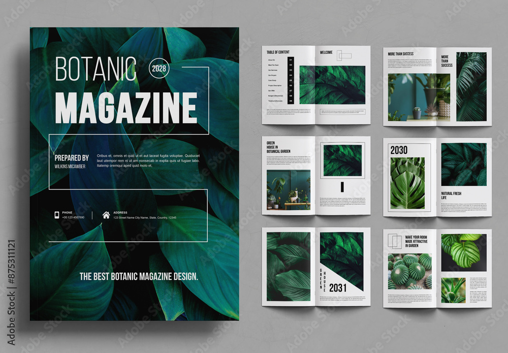 Botanic Magazine Template Stock Template | Adobe Stock