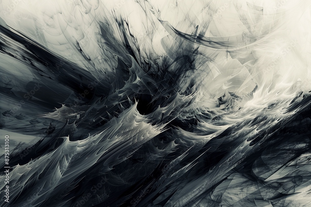 High-definition abstract art with a mixture of sharp, angular shapes ...