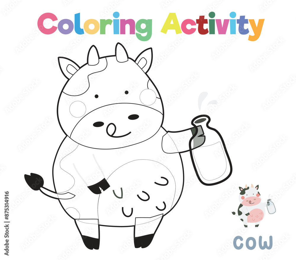 Coloring worksheet page. Coloring animal activity page. Educational ...