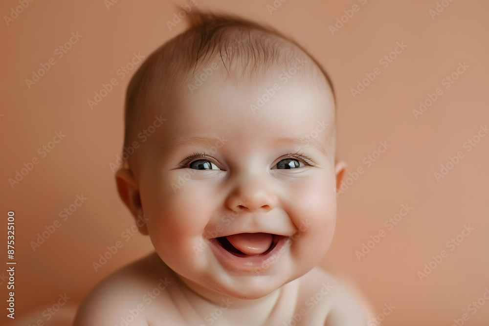 Adorable Close-Up Large Eye Baby Photos with Large Empty Space for Text ...
