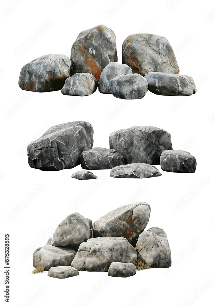Assorted Isolated Rocks Pile, on Transparent Background - A Transparent ...