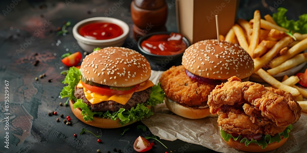 Assorted Fast Food Selections Available for Takeout. Concept Takeout ...