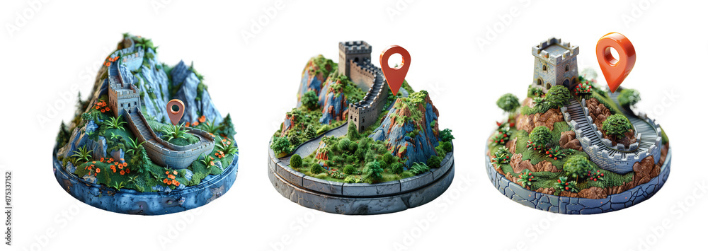 3D Travel Sandbox of the Famous Chinese Landmark: The Great Wall with ...