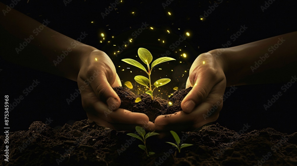 High-resolution illustration of a planting skill in an RPG game ...