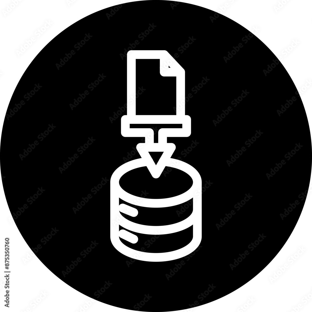 Data Collection Vector Line White Circle Black Stock Vector | Adobe Stock