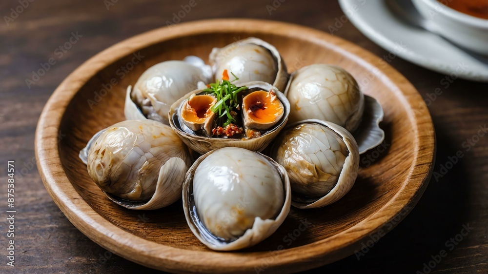 balut fertilized duck embryo boiled and eaten in the served ...