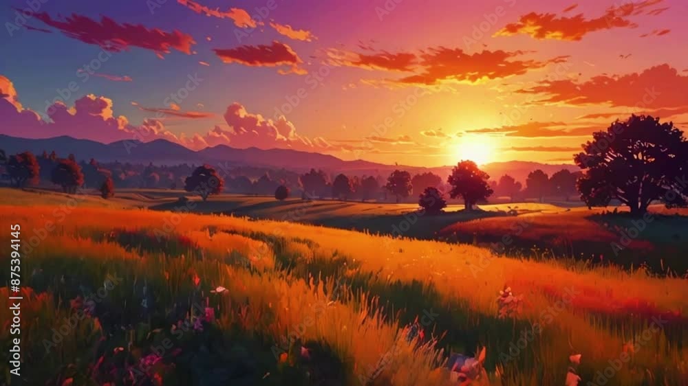 A time-lapse animation that spans from sunrise to sunset over the ...