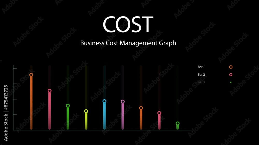 Cost reduction business finance concept. graph chart of cost reduction ...