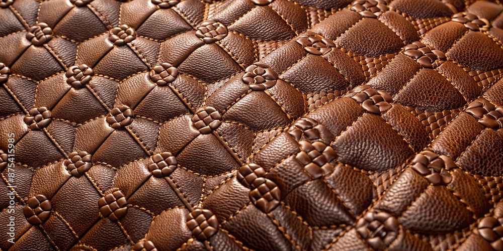 Luxurious embossed leather fabric with a checkerboard pattern ...