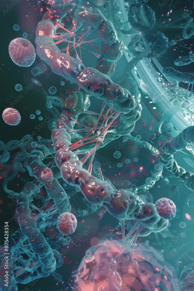 Exploring Biogenetics, Scientific Illustration of DNA Sequences and ...