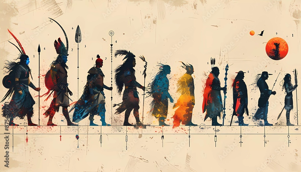 The Evolution of Leadership, A timeline of silhouettes evolving from ...