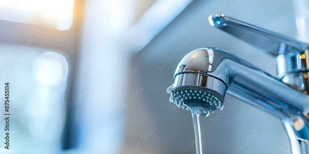 Install a water-saving device on your taps to conserve water. Concept ...