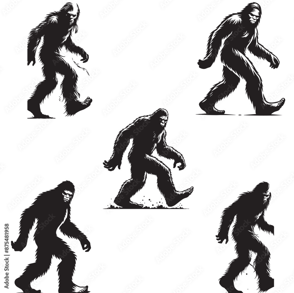 bigfoot set silhouette,"Shadows of Sasquatch"set "Wilderness Whispers: The Legend of Bigfoot ...