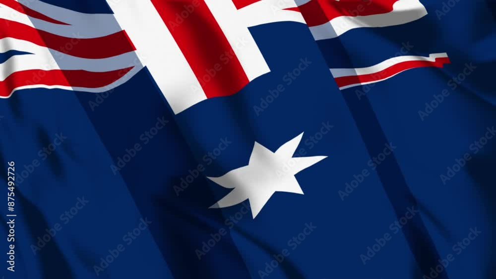 Australia Flag Animation, Realistic Australian Flag Animation Banner ...