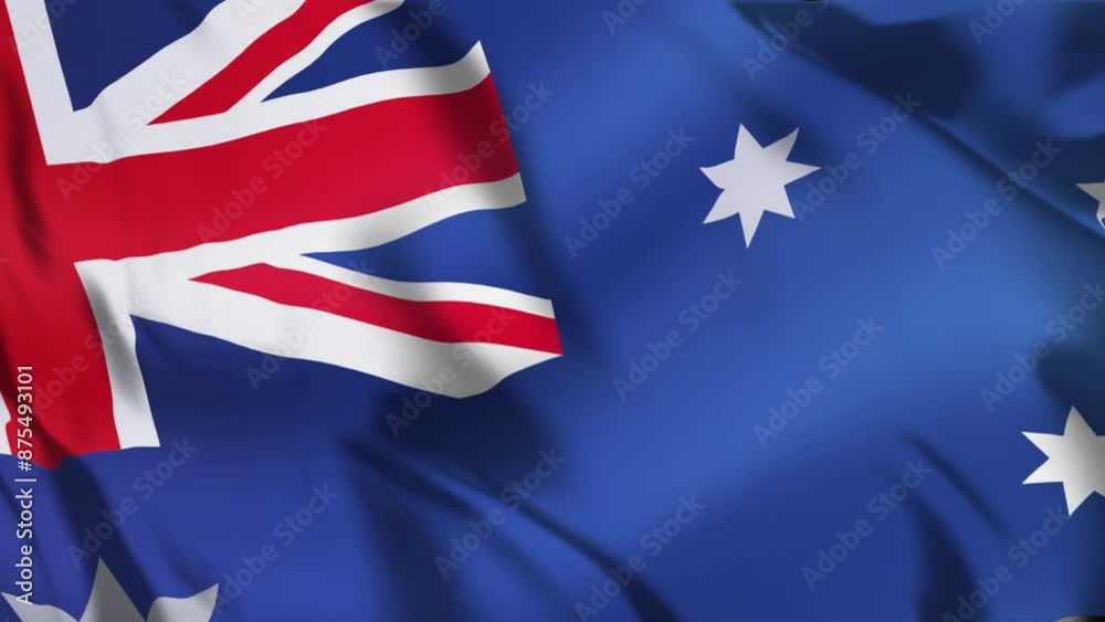 Realistic Australia Waving National Flag, Australian Flag Animation ...