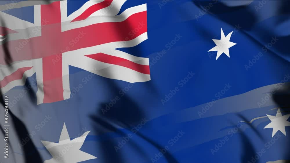 3D Flag Wave Animation, Realistic Australian Flag Animation Banner ...