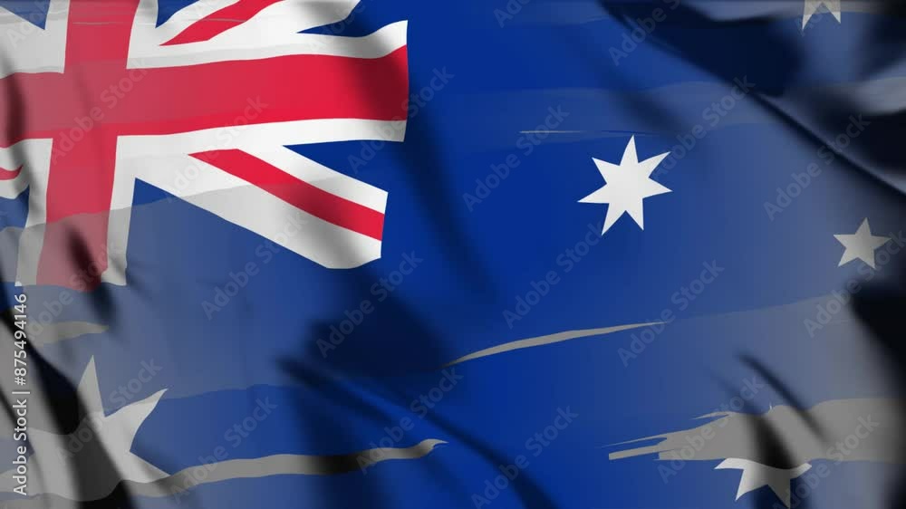 Animation Australia Flag Video, Realistic Australian Flag Animation ...