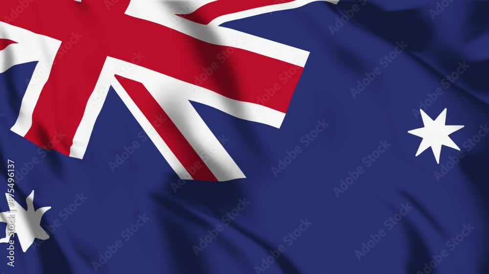 Realistic Australian Flag Animation Banner, Australian flag moving ...