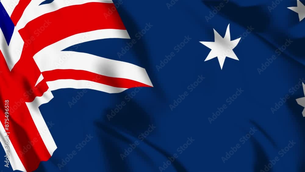 Australian National Flag, Realistic Australian Flag Animation Banner ...