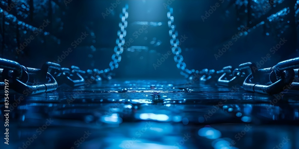 Dark and Damp Medieval Castle Dungeon with Prisoner in Iron Chains ...