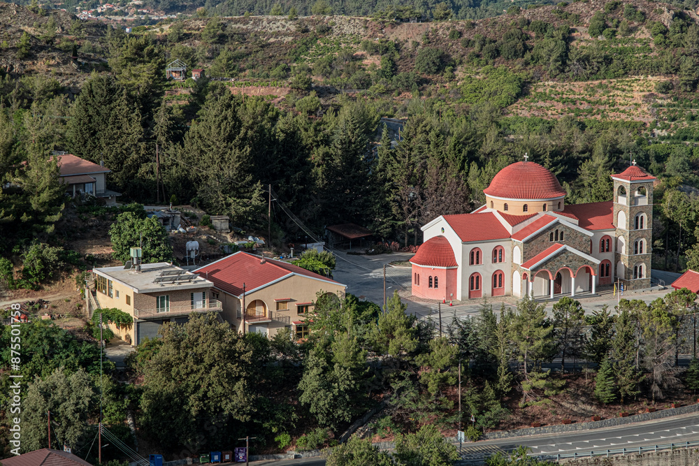 Traditional town of Kyperounta, third highest on the island, and the ...