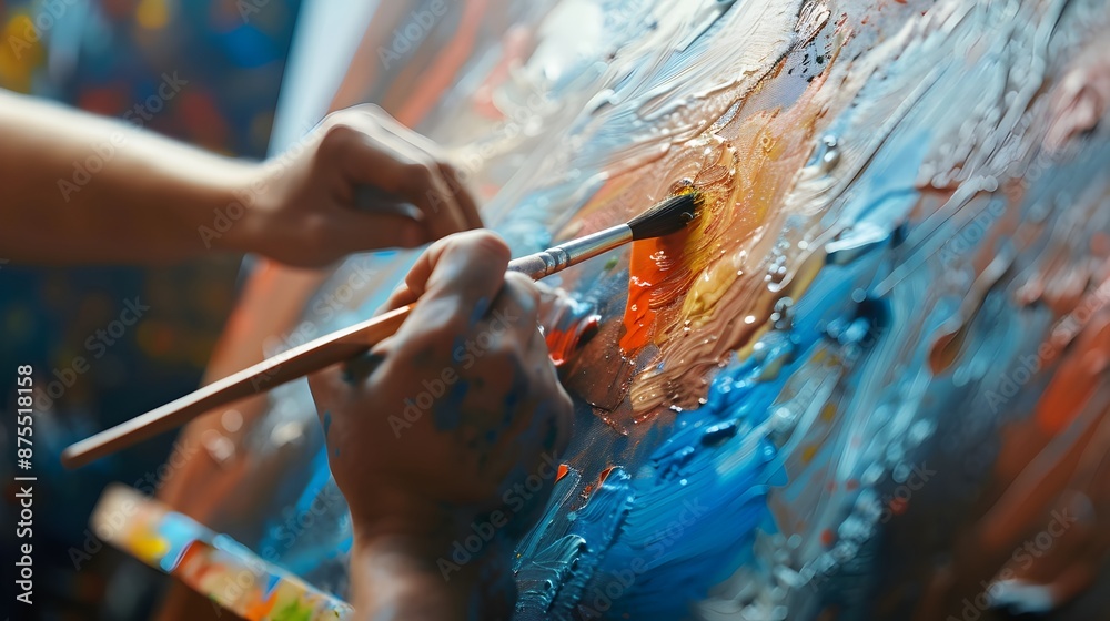 People expressing themselves doing art during an art therapy workshop ...